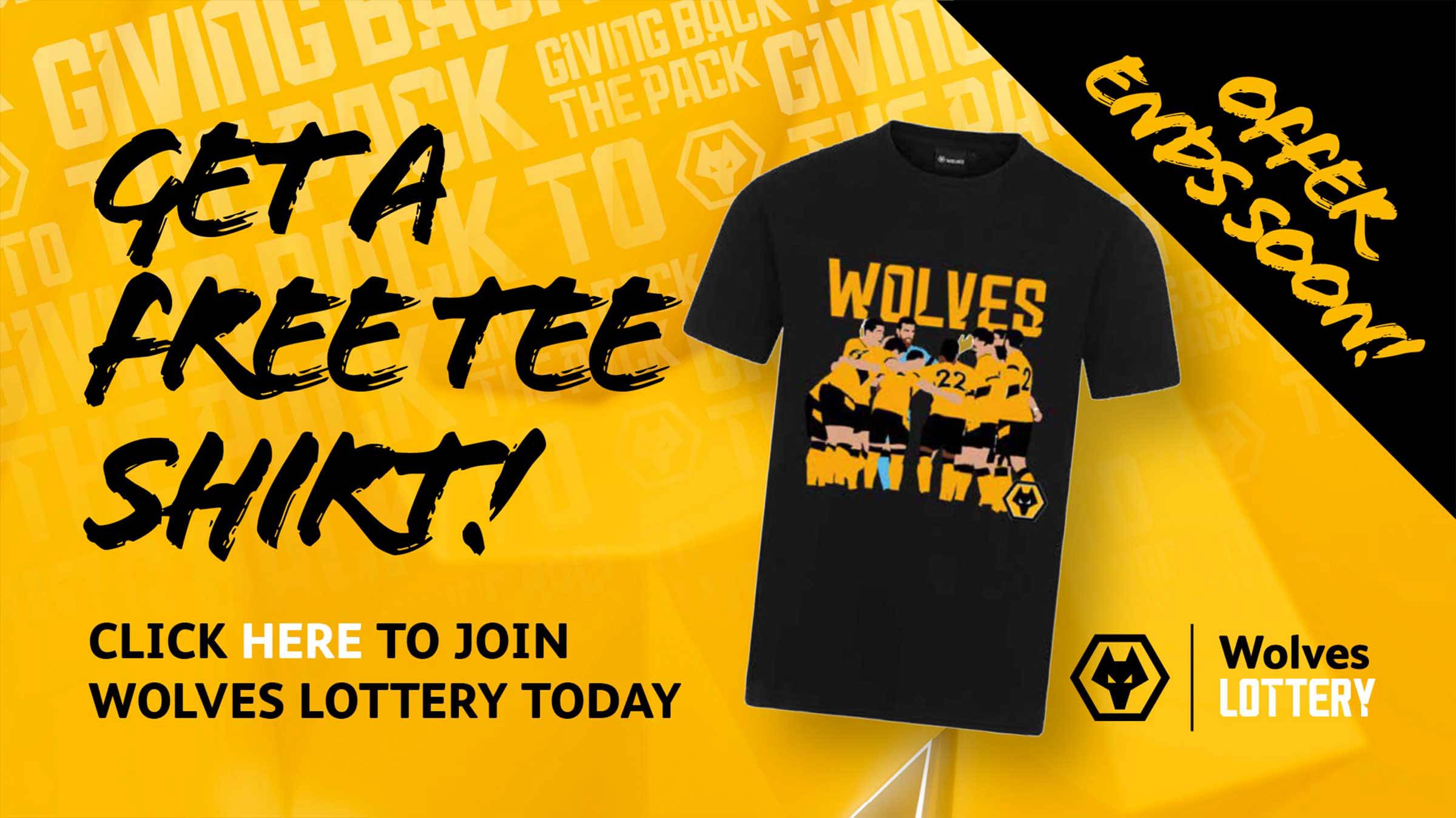 Free limited-edition t-shirt available when signing up to Wolves ...