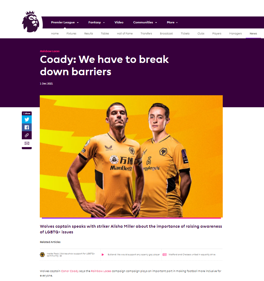 One Pack Week | Day one | Equality | News | Wolverhampton Wanderers FC